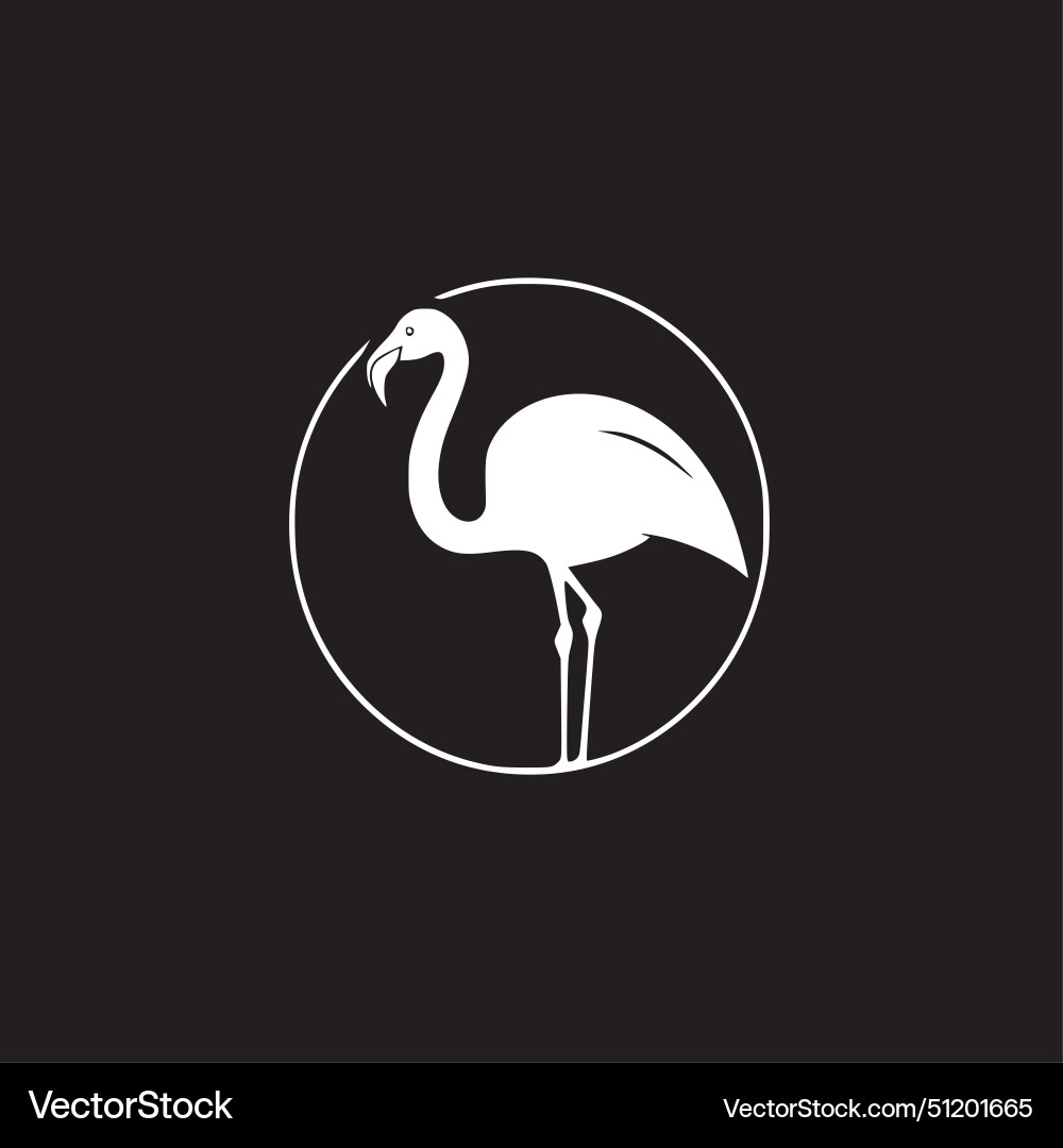 Flamingo - black and white Royalty Free Vector Image