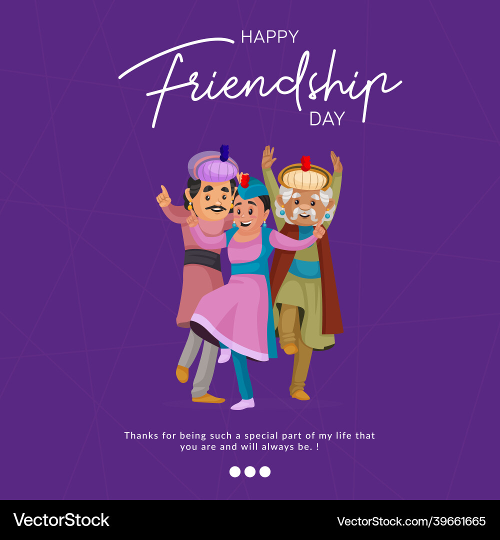Happy friendship day banner design Royalty Free Vector Image