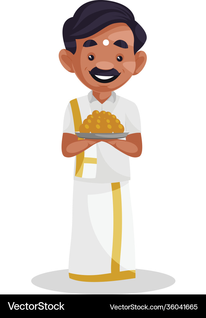 Indian tamil man cartoon Royalty Free Vector Image