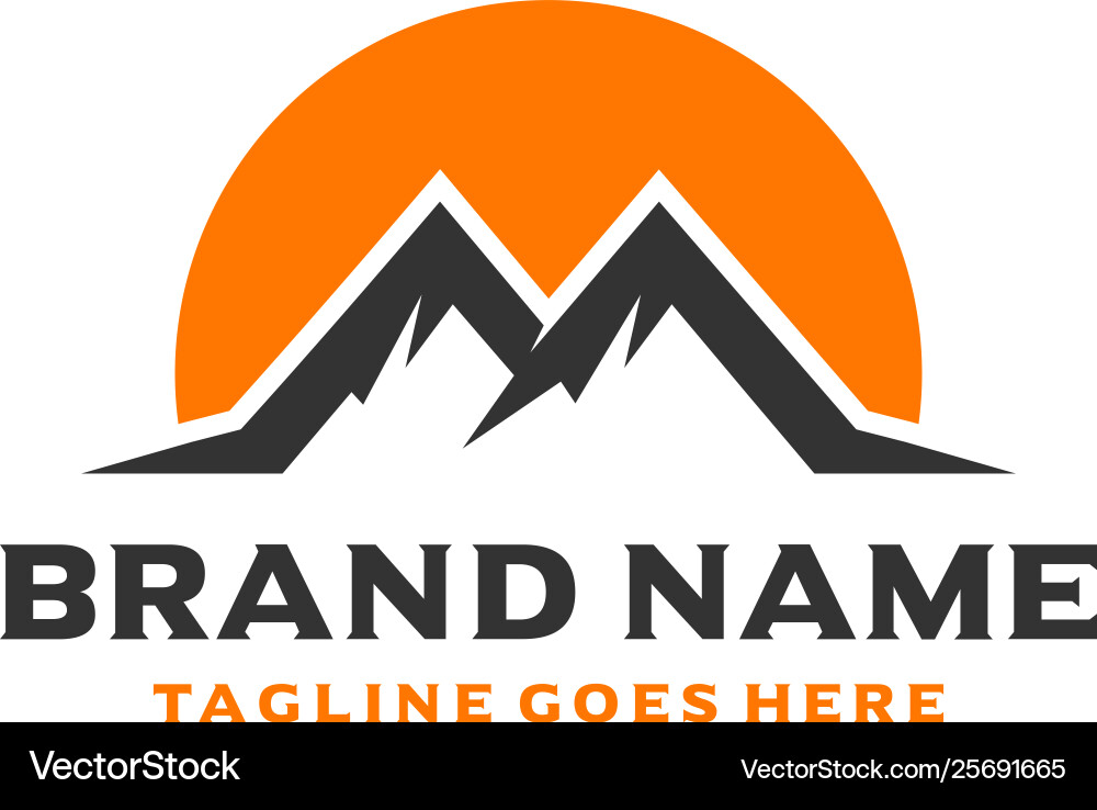 Initial logo m shaped mountain Royalty Free Vector Image