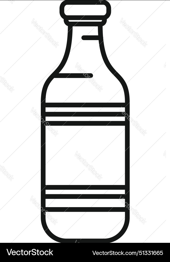 Line art of a sealed bottle Royalty Free Vector Image