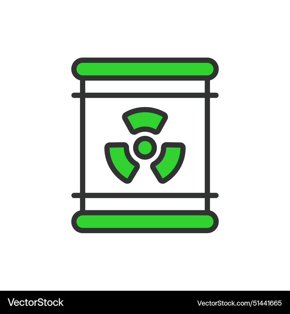 Nuclear waste in line design green Royalty Free Vector Image