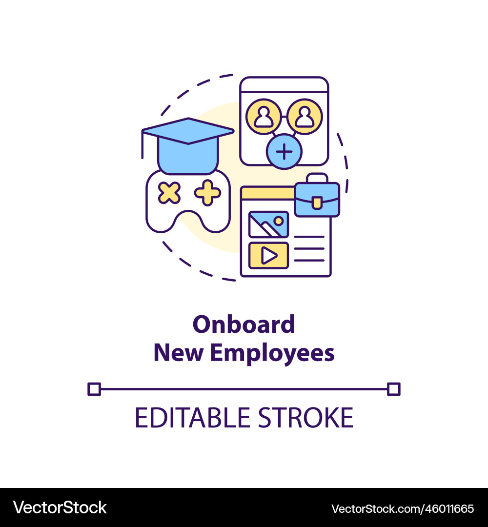 Onboard new employees concept icon Royalty Free Vector Image
