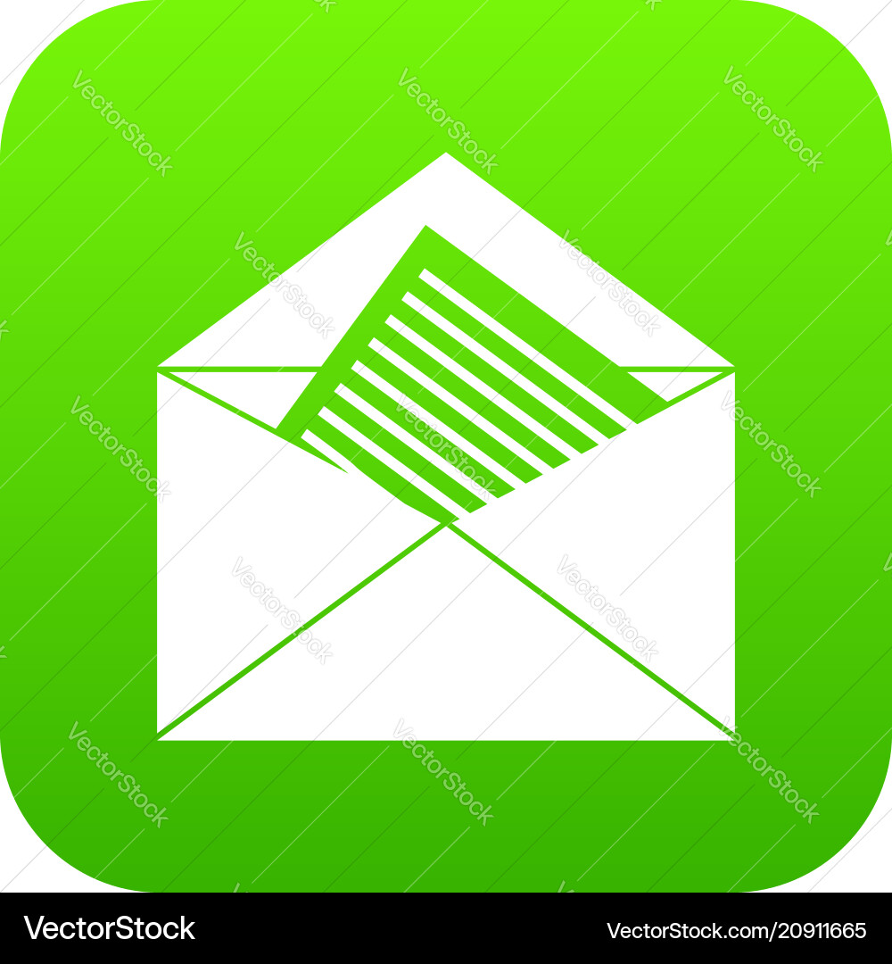 Offene Hülle mit Blatt Papier-Ikone digital Vektorbild