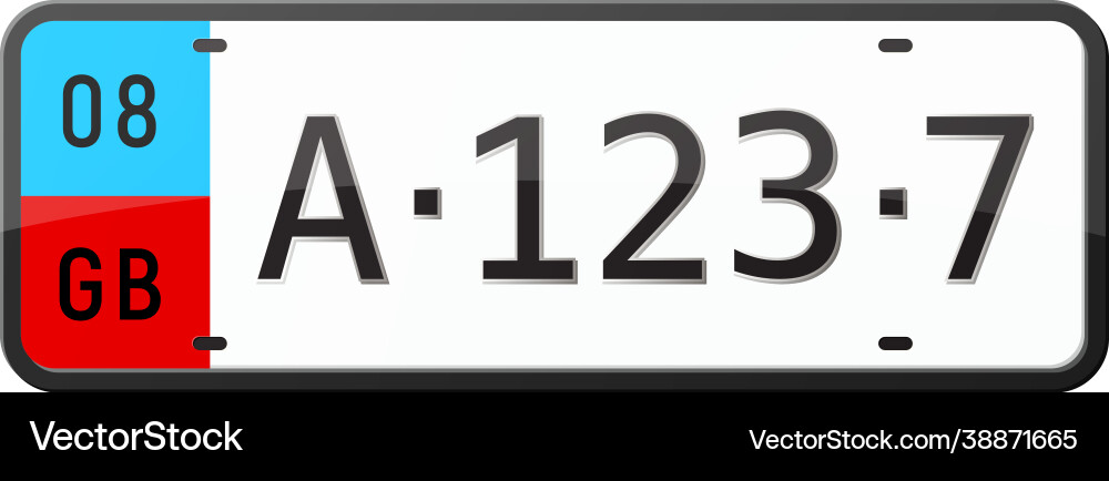 Realistic vehicle plate Royalty Free Vector Image