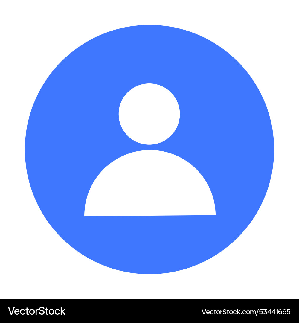 Simple blue user profile picture for social media Vector Image