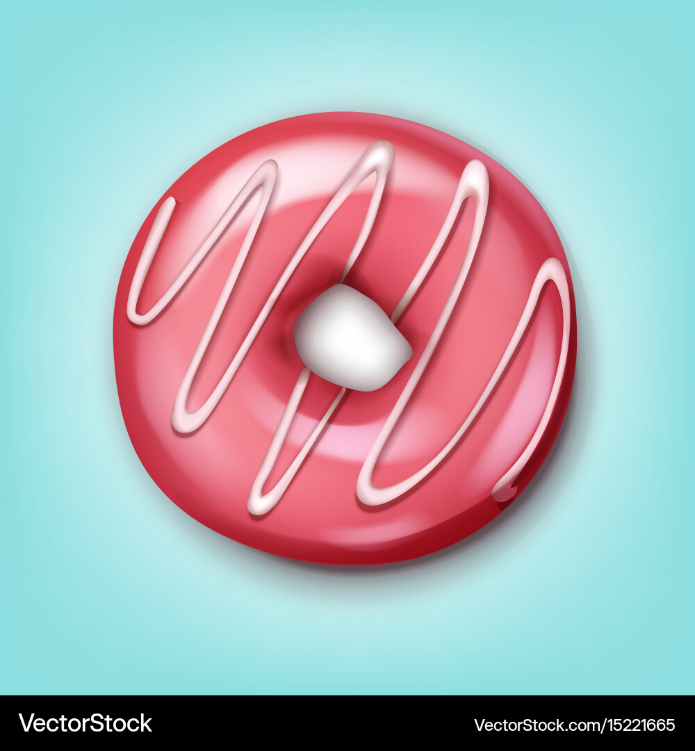 Single pink donut Royalty Free Vector Image - VectorStock