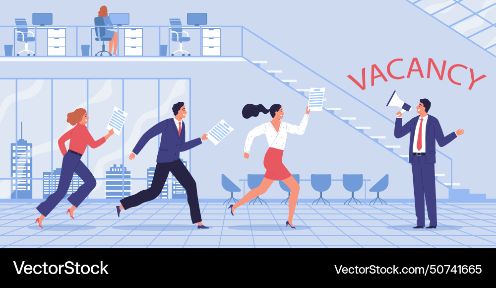 Vacancy call job composition Royalty Free Vector Image