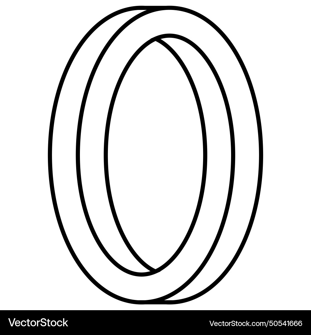 3d oval letter o endless optical illusion Vector Image