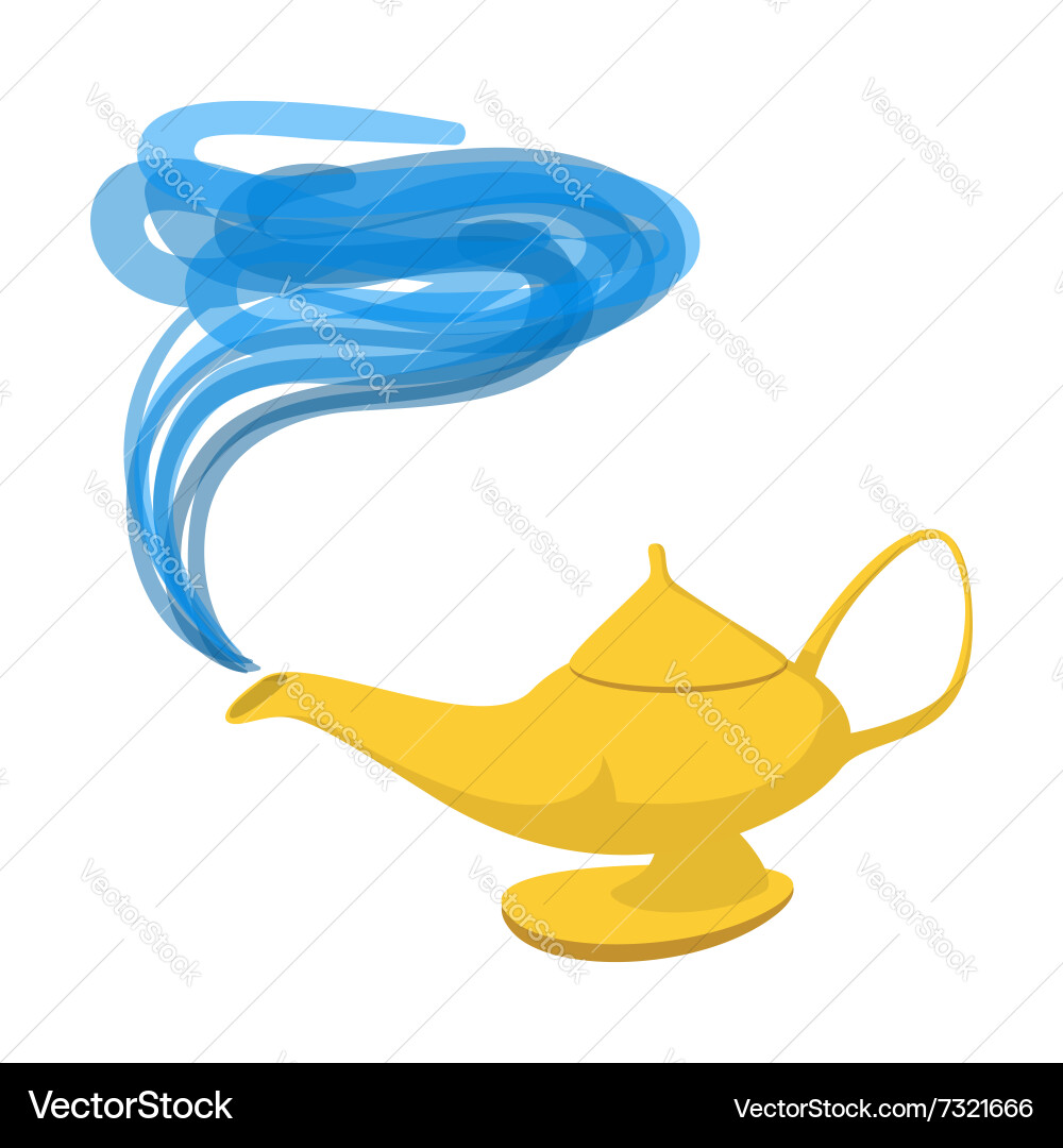 Aladdin Magic Lamp Cartoon Icon Royalty Free Vector Image