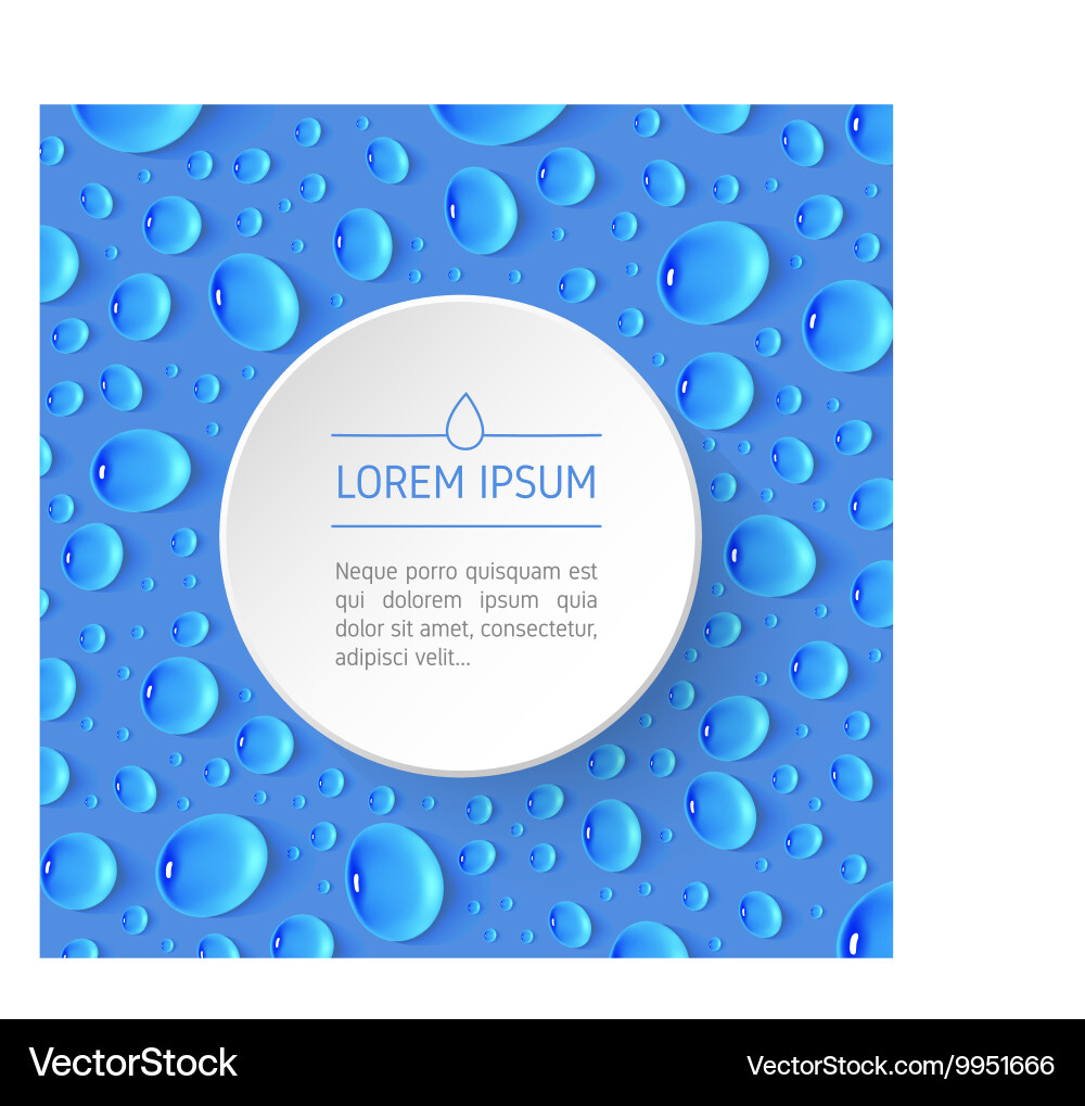 Banner template with drops Royalty Free Vector Image