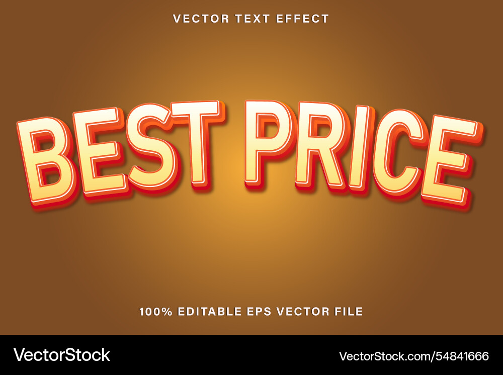 Best price text effect 3d editable Royalty Free Vector Image