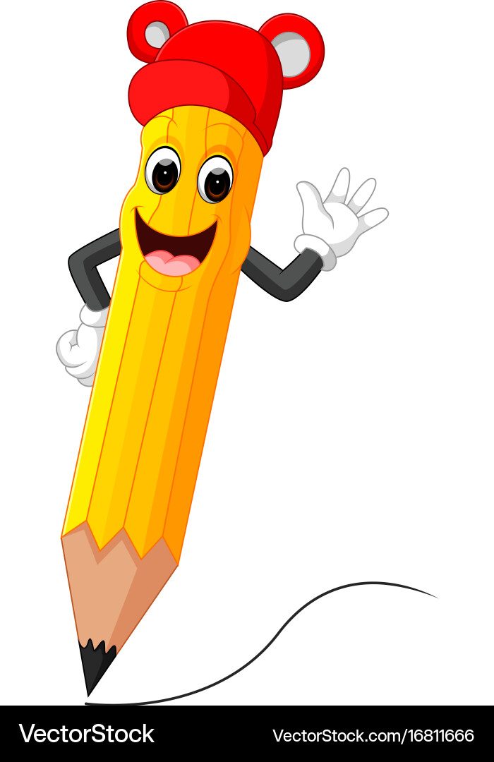 Cute pencil cartoon Royalty Free Vector Image - VectorStock