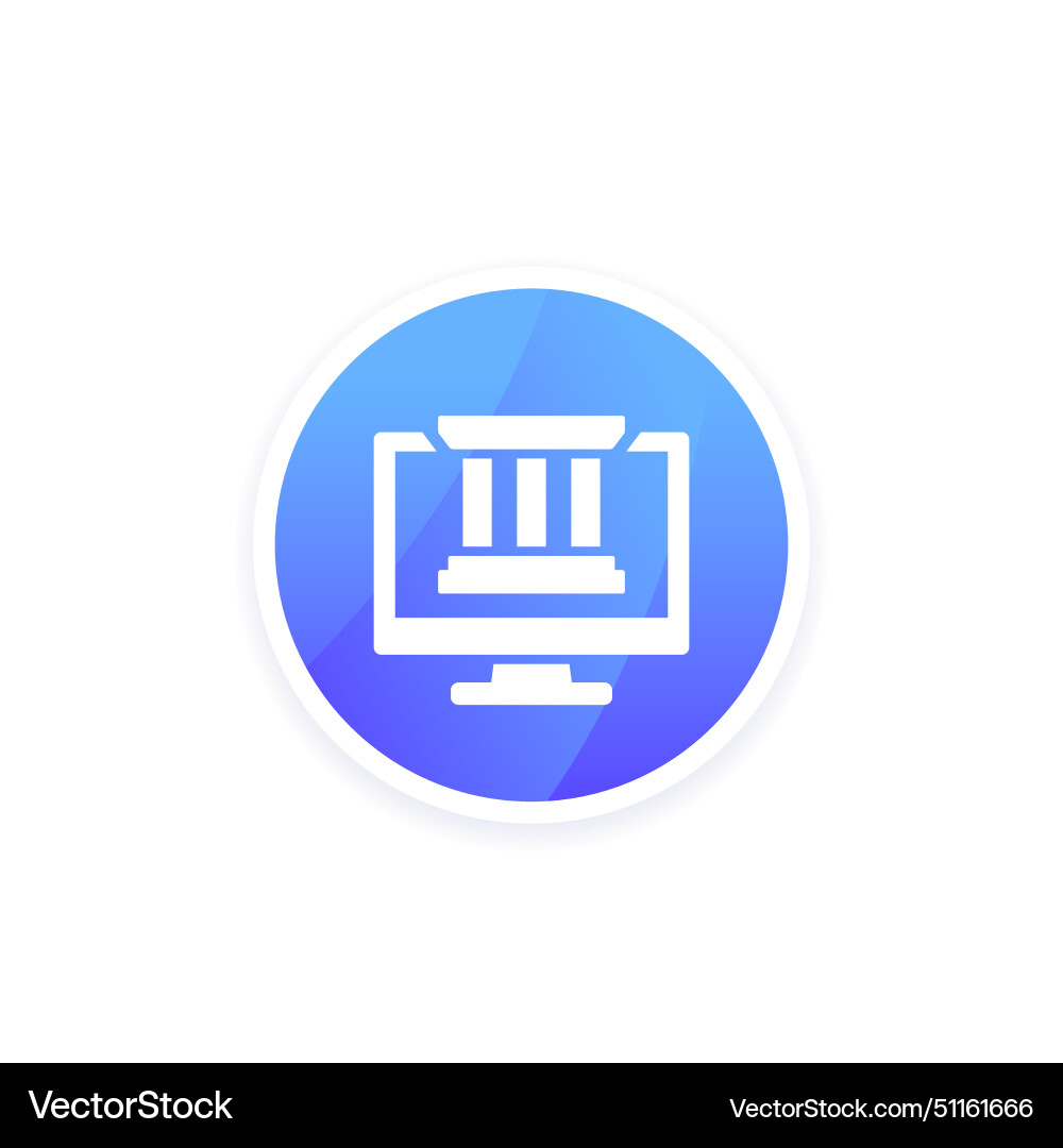 Electronic government icon for apps Royalty Free Vector