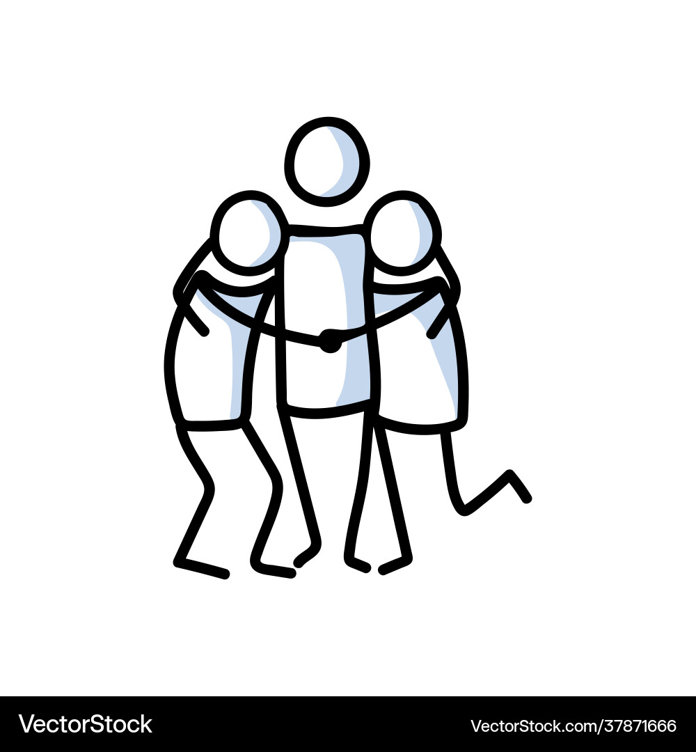 Friends Hugging - Support & Connection Vector Image
