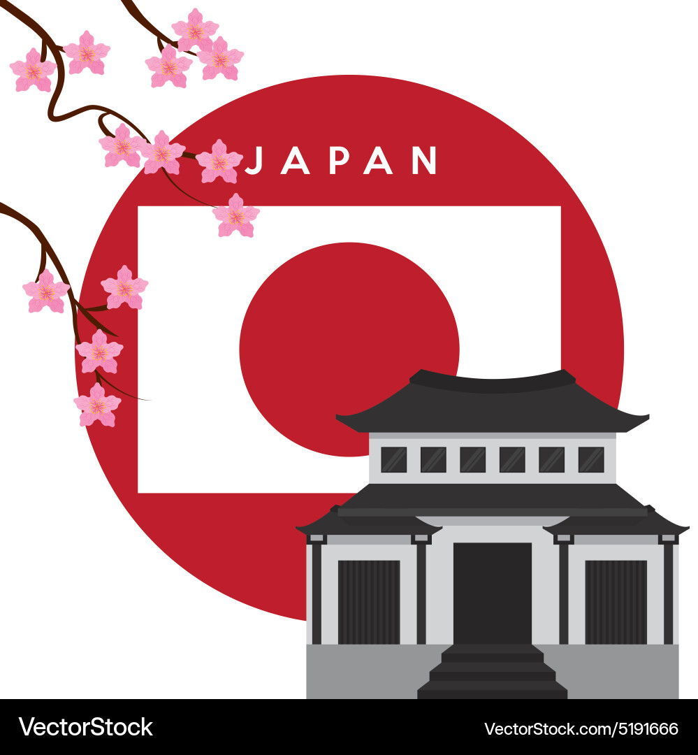 Japan emblem Royalty Free Vector Image - VectorStock
