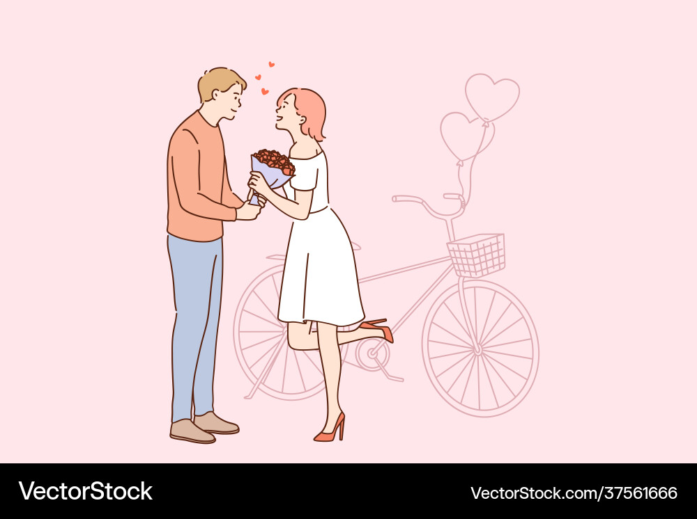 Love and romantic dating concept Royalty Free Vector Image