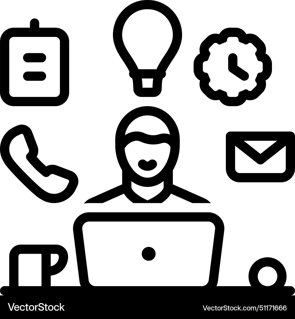 Multi tasking Royalty Free Vector Image - VectorStock