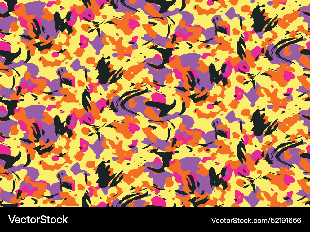 Neon camo seamless pattern Royalty Free Vector Image