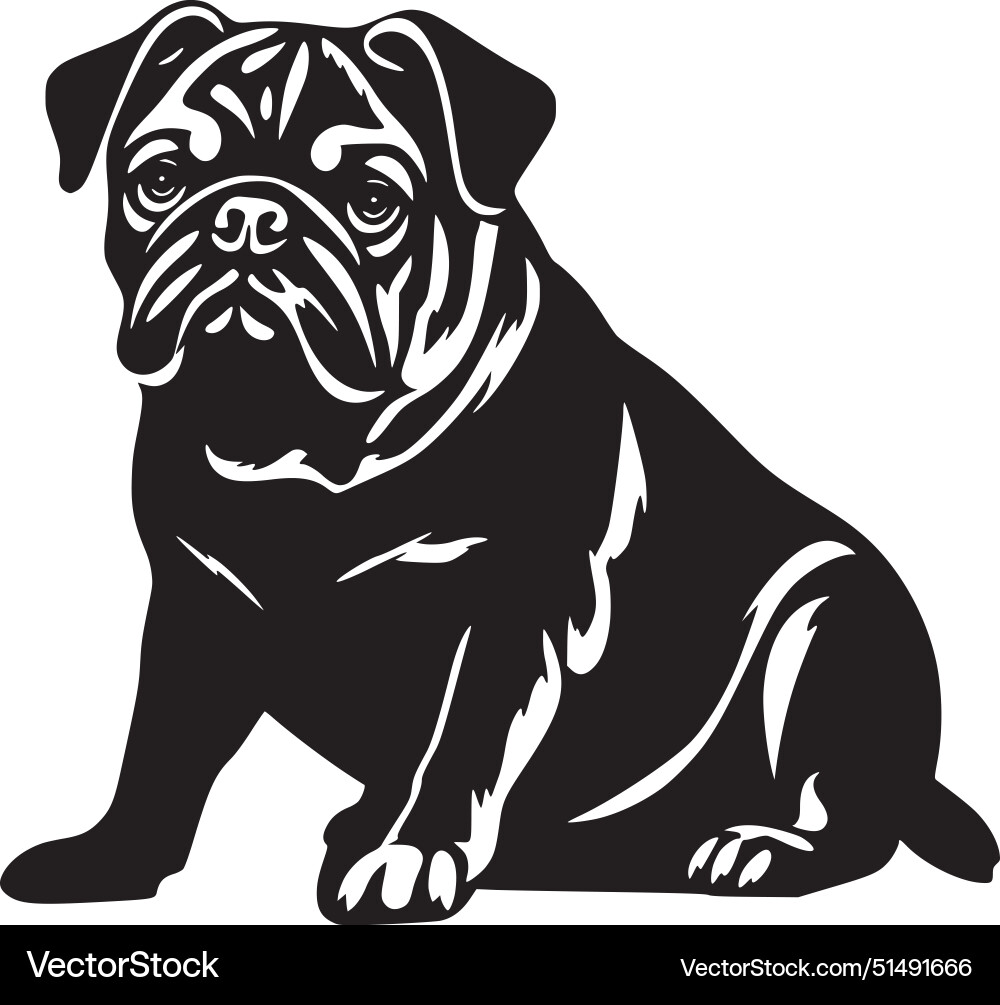 Pug - minimalist and flat logo Royalty Free Vector Image