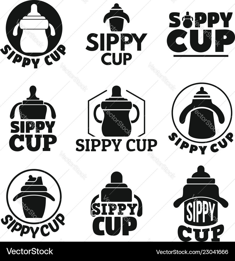 Sippy Cup Logo Collection Royalty Free Vector Image