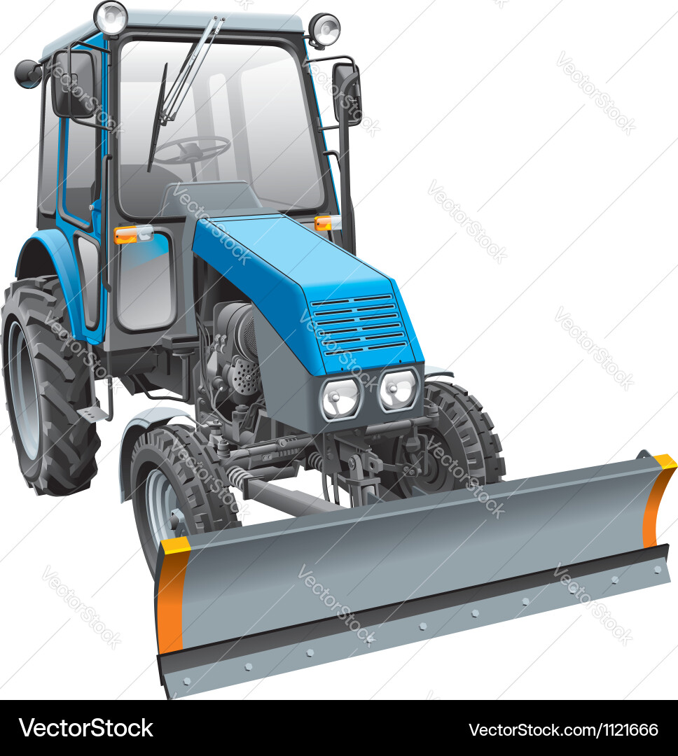 Snow Removal Tractor Royalty Free Vector Image