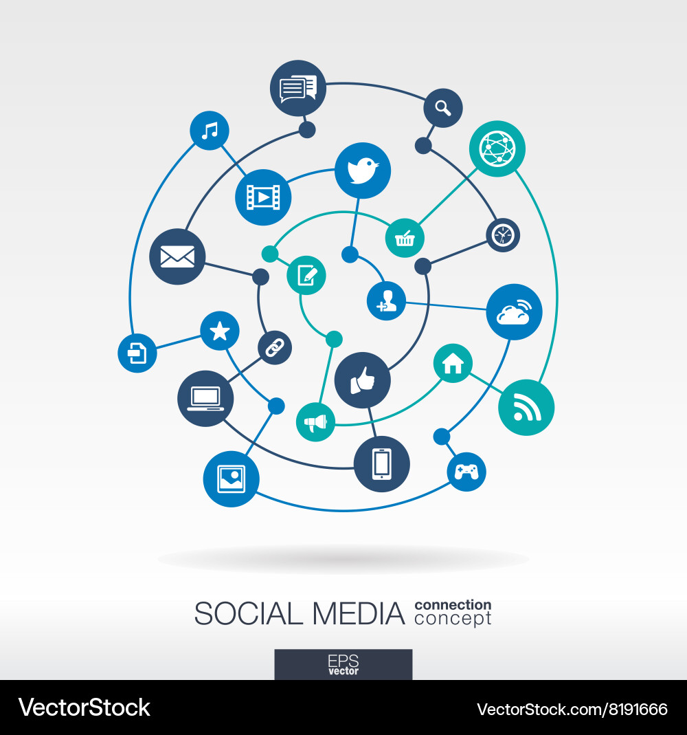 Social media connection concept abstract Vector Image