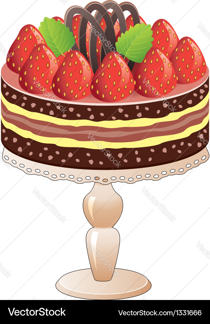 Strawberry cake Royalty Free Vector Image - VectorStock