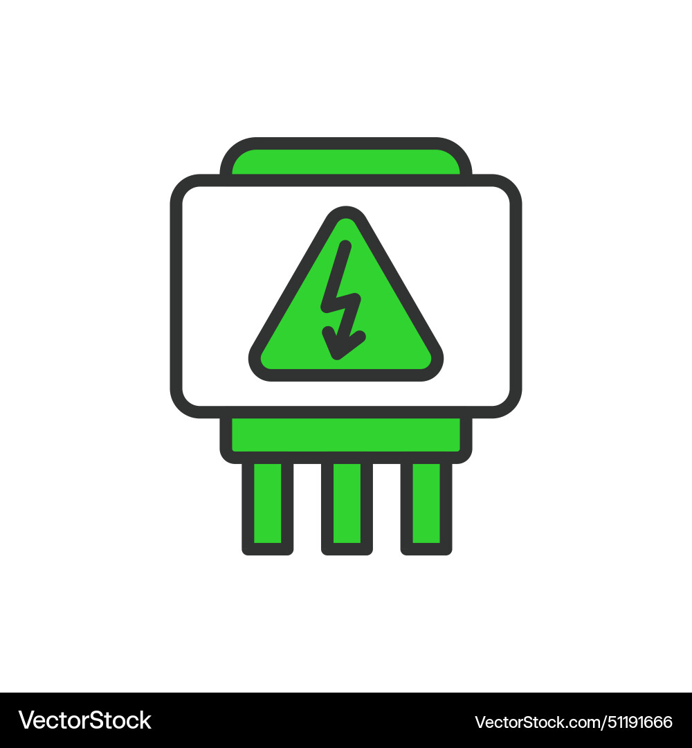 Switch box in line design green Royalty Free Vector Image