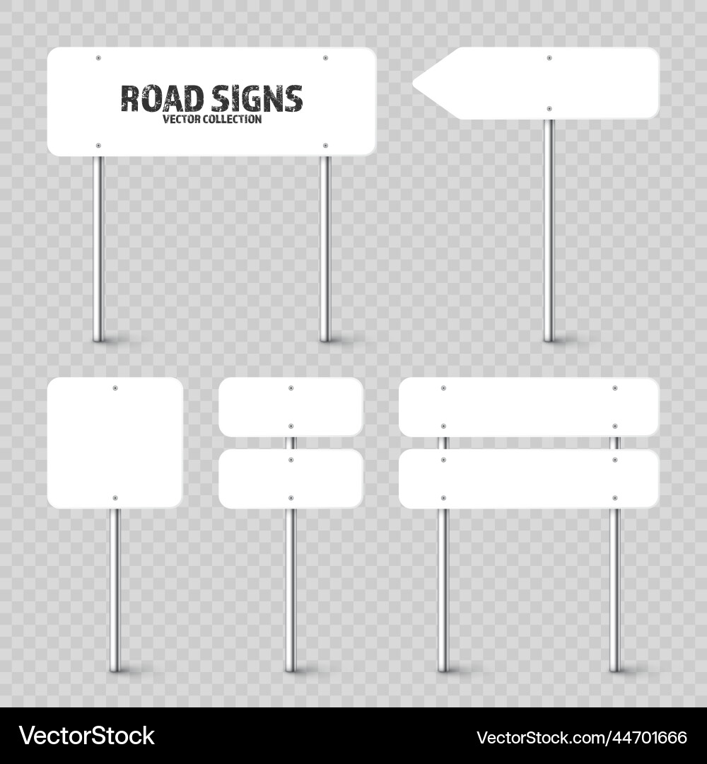 Various road traffic signs highway signboard Vector Image