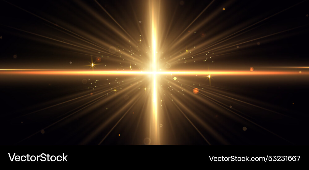 Abstract glowing gold diagonal lighting lines Vector Image