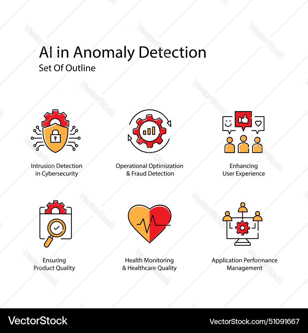 Anomaly detection ai icon design set enhancing Vector Image Anomaly detection ai icon design set enhancing Vector Image