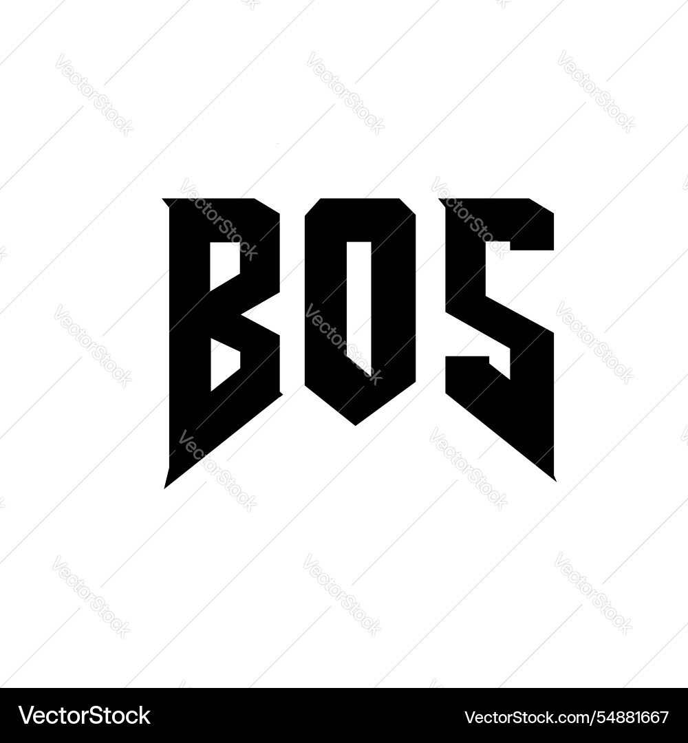 Bos letter logo design for technology company Vector Image