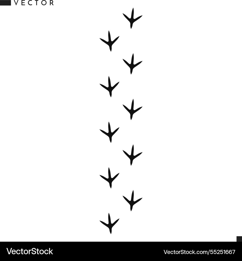 Chicken paw print silhouette Royalty Free Vector Image