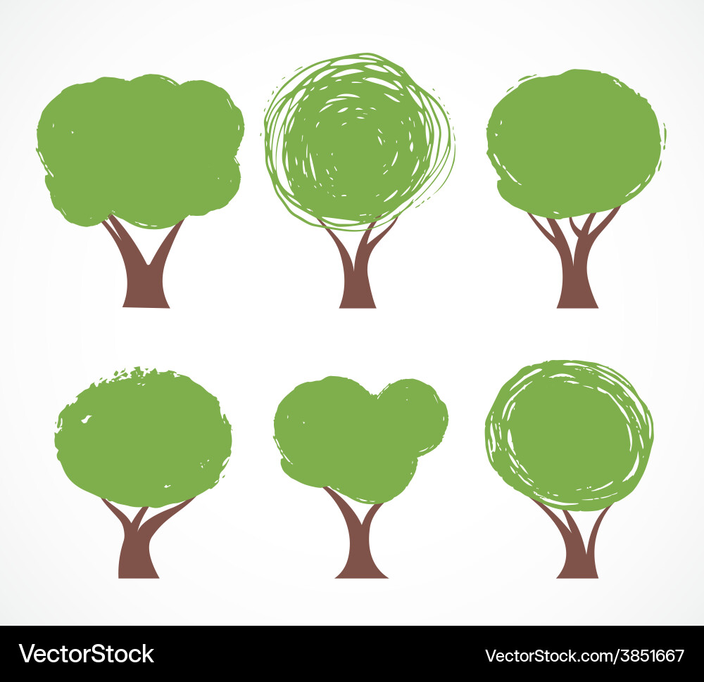 Collection of tree icons Royalty Free Vector Image