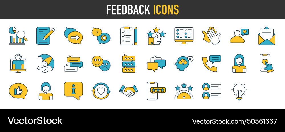 Feedback icon collection Royalty Free Vector Image