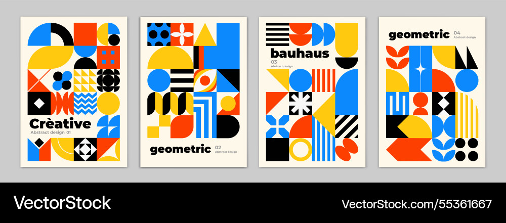 Geometric Retro Poster Royalty Free Vector Image