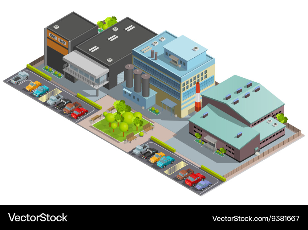 Isometric Factory Layout Royalty Free Vector Image