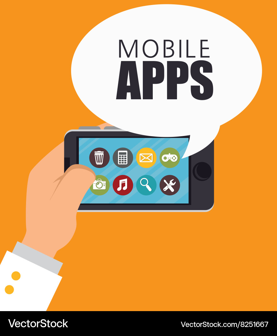 Mobile apps design Royalty Free Vector Image - VectorStock