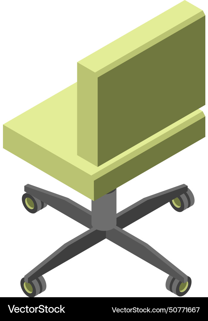 Office chair isometric icon green Royalty Free Vector Image