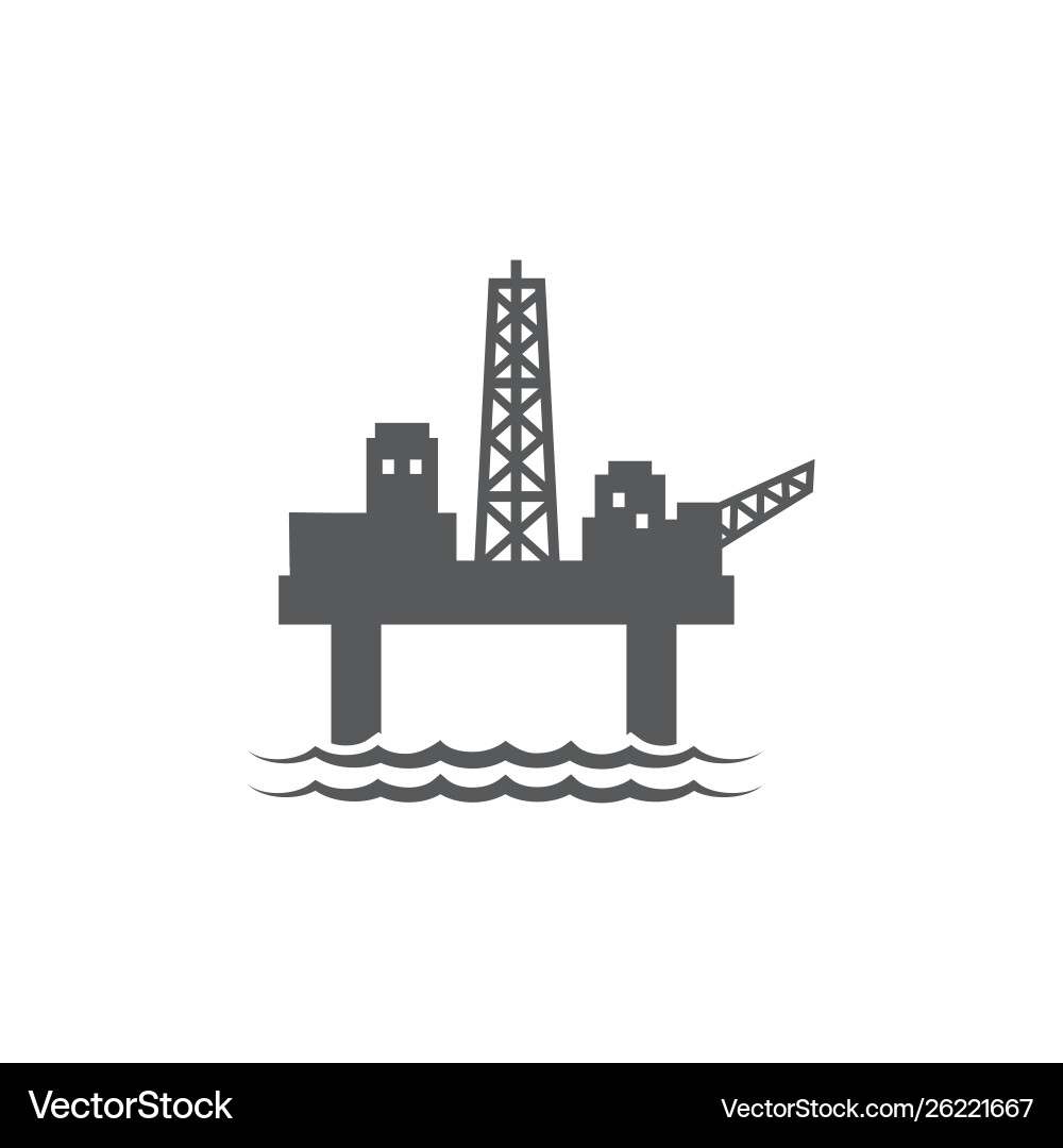 Oil Platform Icon - Offshore Energy Royalty Free Vector