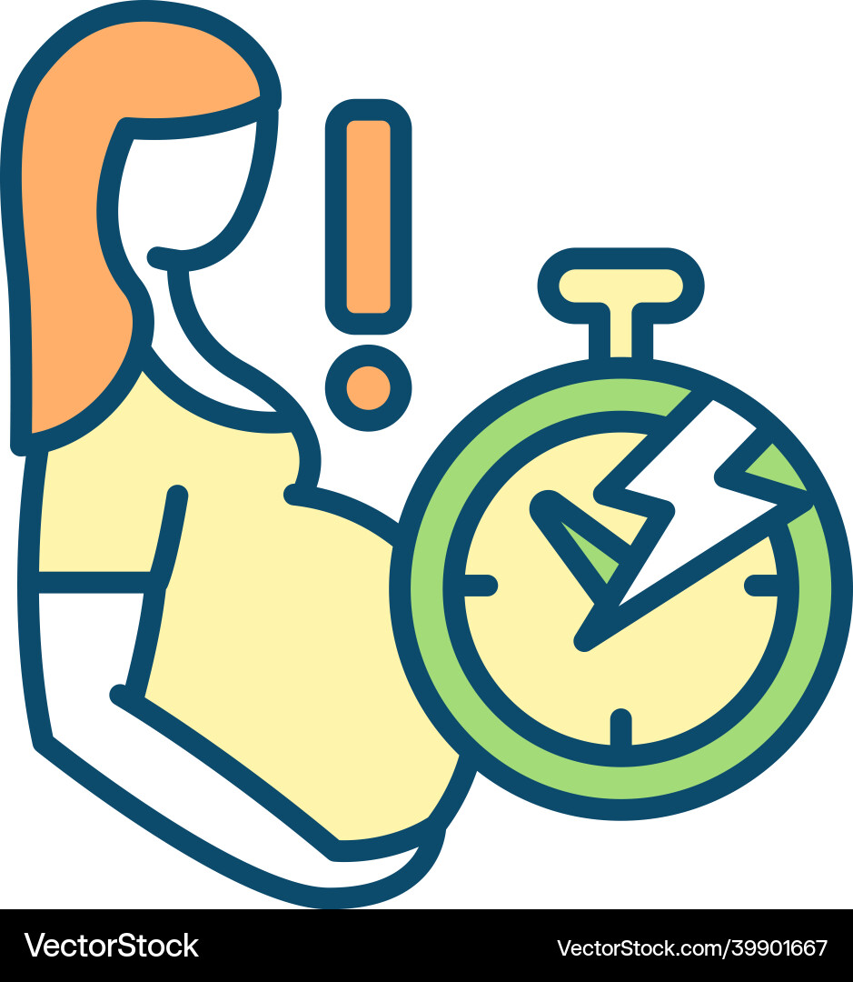 Premature birth rgb color icon Royalty Free Vector Image