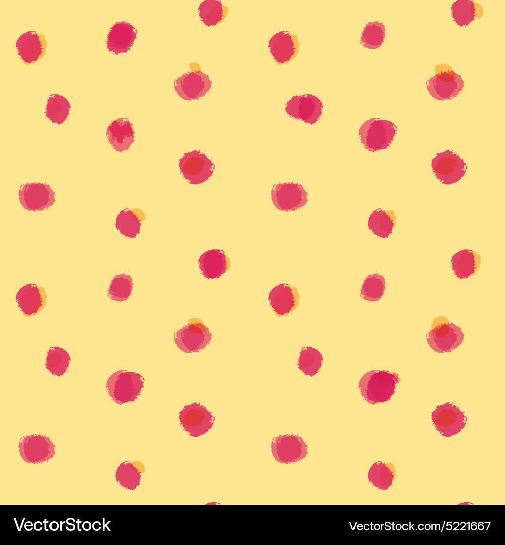 Red spots pattern on yellow background Royalty Free Vector