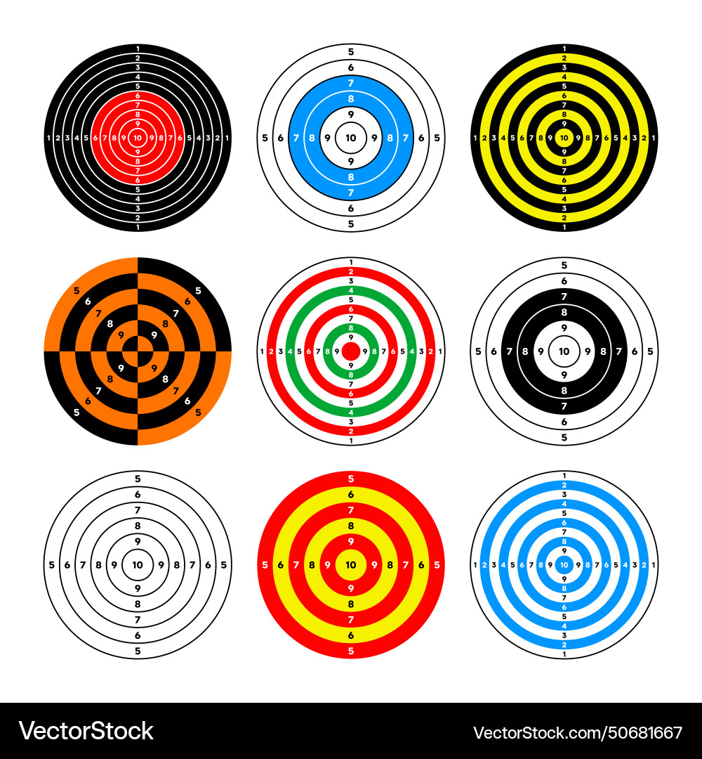 Shooting range paper targets round target Vector Image