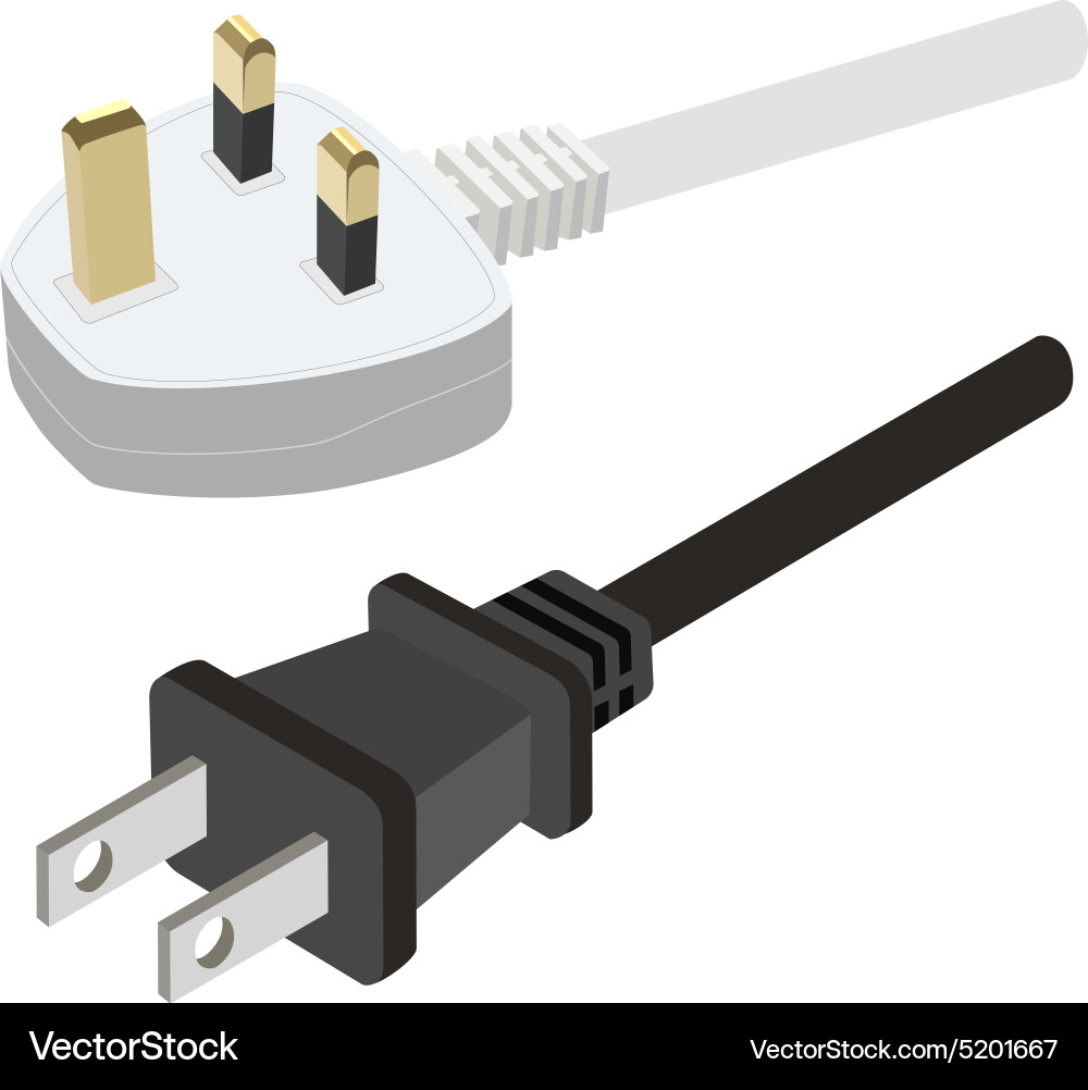 Uk and usa plug Royalty Free Vector Image - VectorStock
