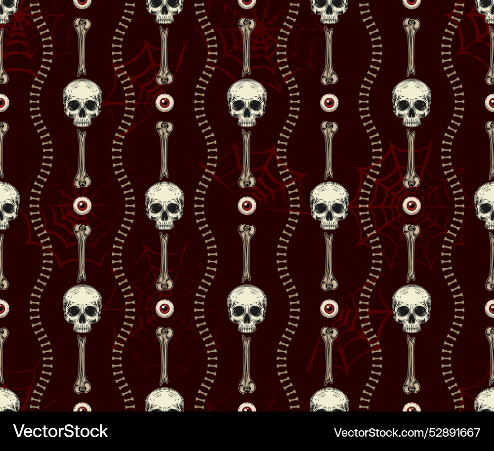 Vertical striped pattern with bones eye skull Vector Image