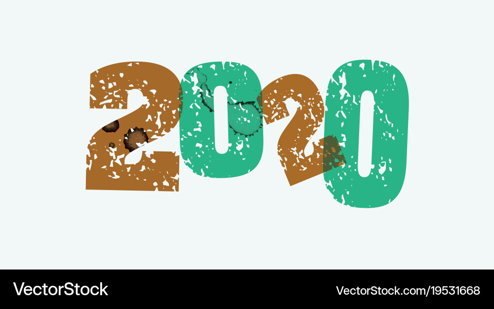 2020 concept stamped word art Royalty Free Vector Image