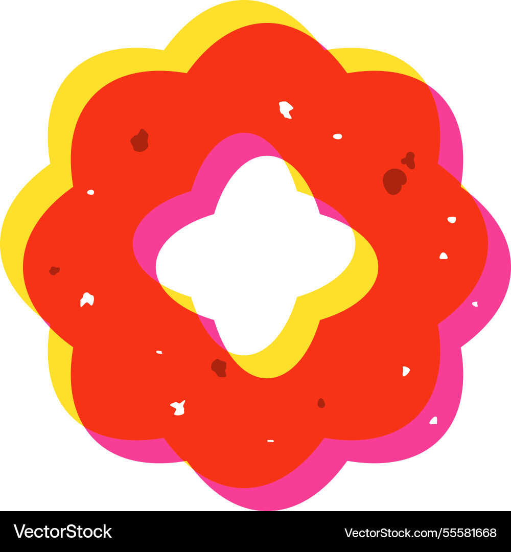 Curvy edge ring risograph element Royalty Free Vector Image