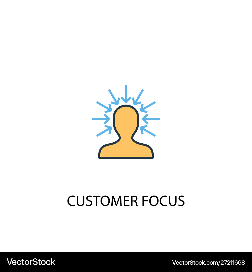 Customer focus concept 2 colored icon simple blue Vector Image
