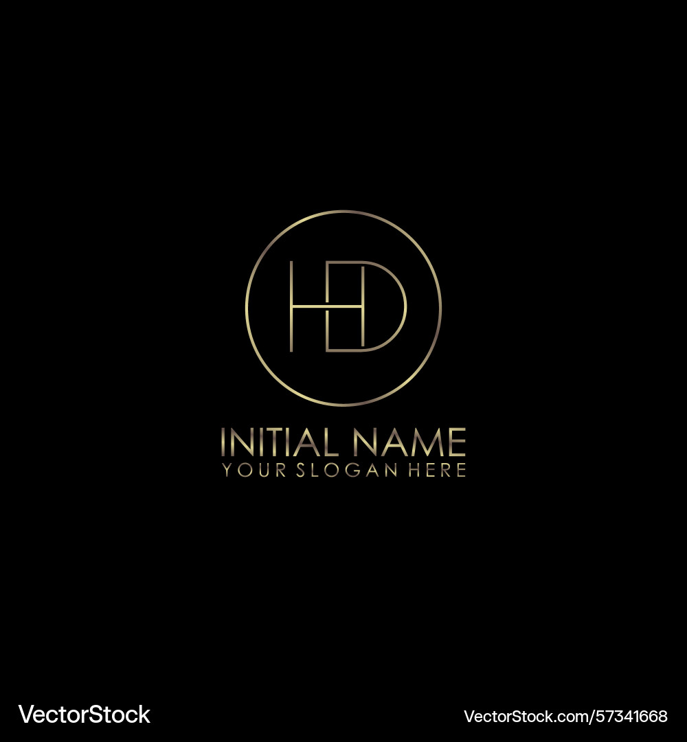 Luxury hd initial logo designs with elegant gold Vector Image